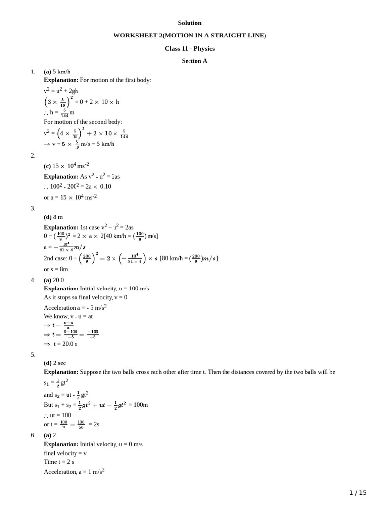 solution-1307316 | PDF | Acceleration | Velocity