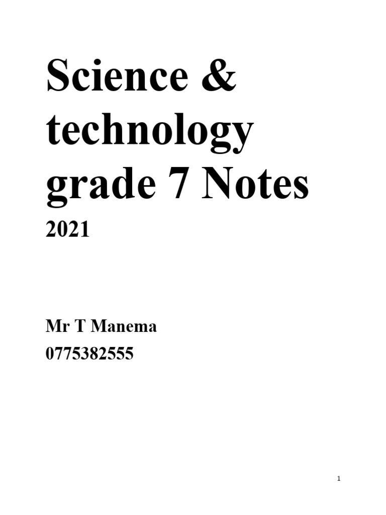 Grade 7 Science & Technology Notes | PDF | Blood | Respiratory Tract