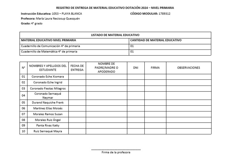 Formulario 04 grado | PDF
