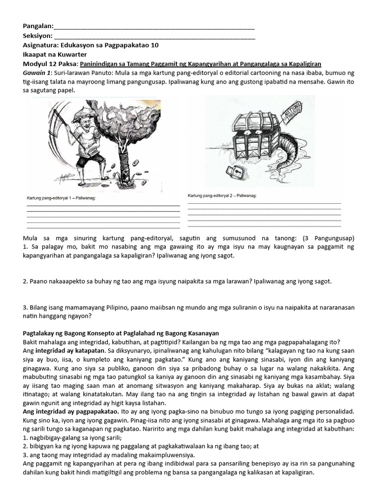 Quarte 4 ESP ACtivity Sheets 2 | PDF