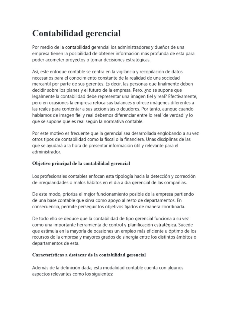 CONTABILIDAD GERENCIAL | PDF | Contabilidad | Business CONTABILIDAD GERENCIAL | PDF | Contabilidad | Business
