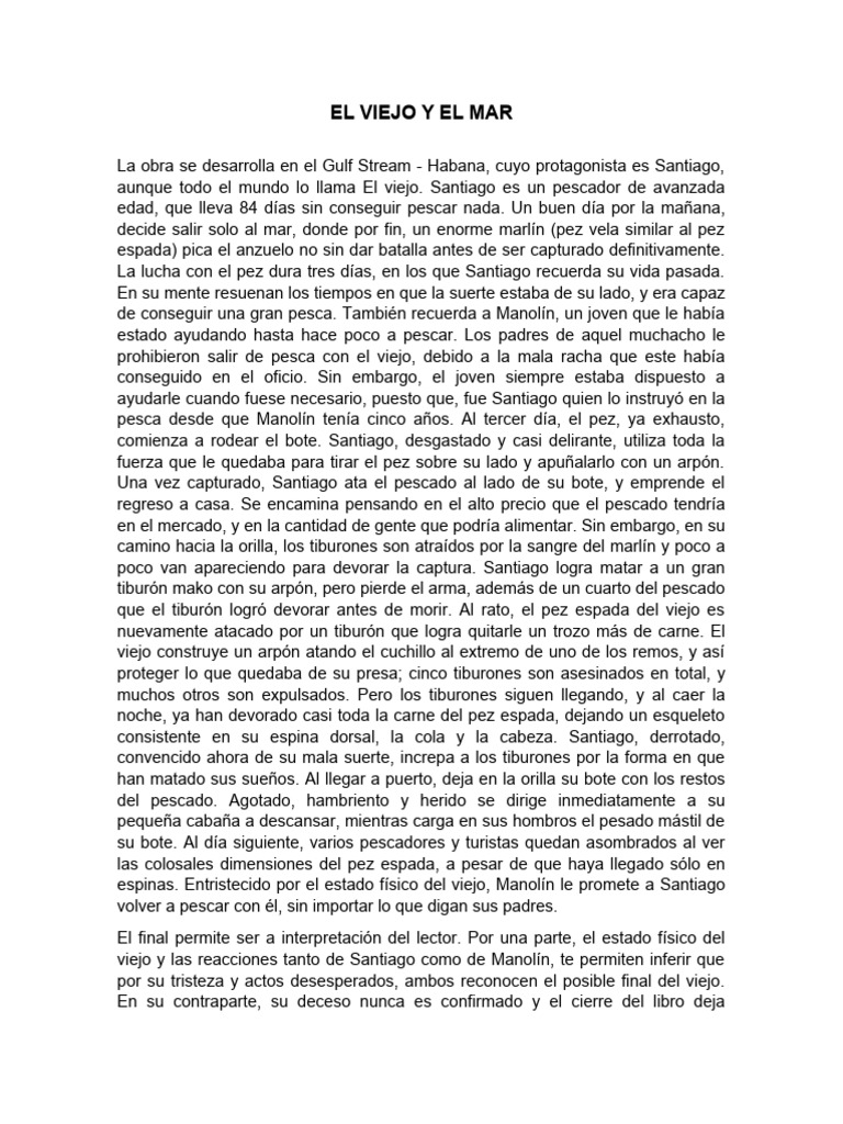 El Viejo y El Mar | PDF | Ernest Hemingway