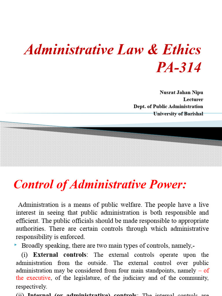 Chapter-4 Control of Administrative Power | PDF | Social Institutions ...