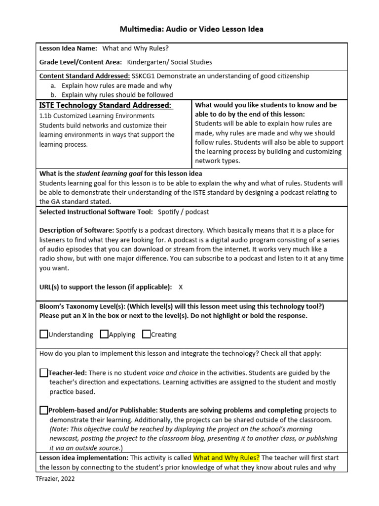 Multimedia Lesson Plan Completed | PDF | Learning | Multimedia