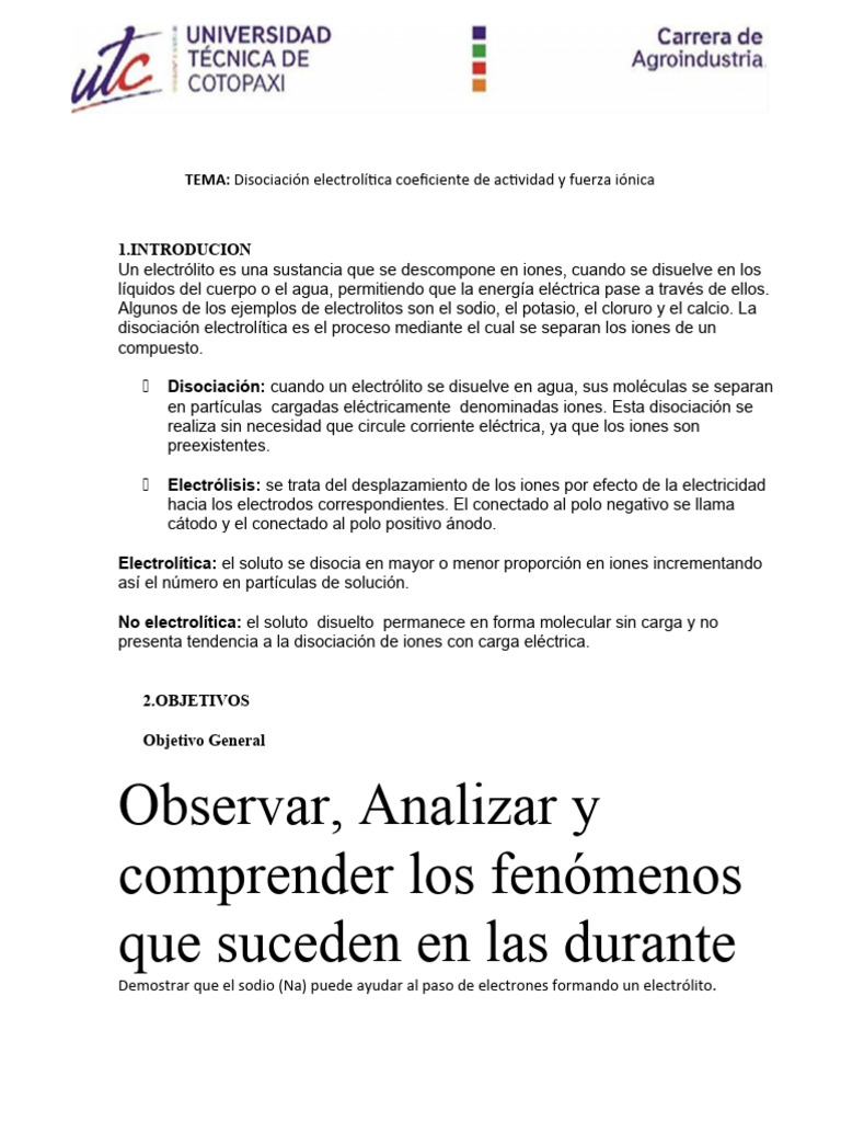 GUIA DE EXPERIMENTO | Descargar gratis PDF | Electrólito | Ion