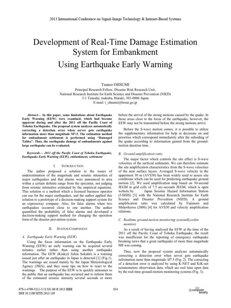 Development of Real-Time Damage Estimation | PDF | Earthquakes | Seismology
