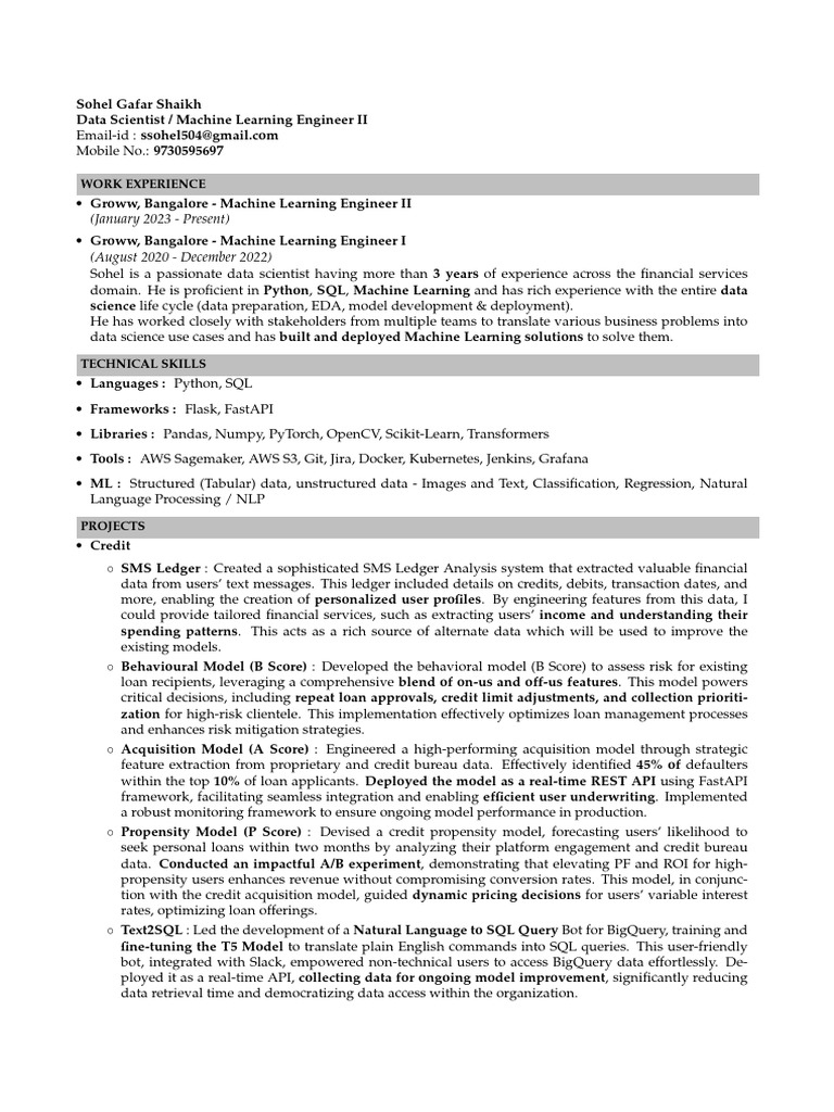 CV SK Sohel Ud | PDF | Data Science | Machine Learning