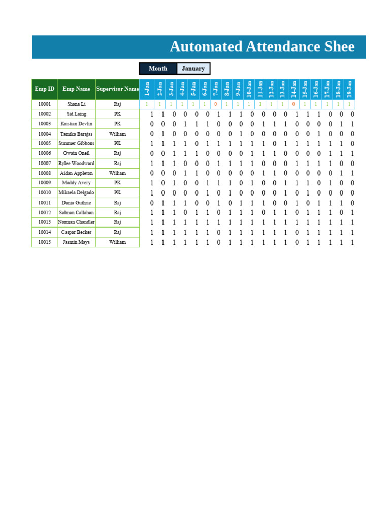 Attendance Sheet With Check Boxes | PDF | Microsoft Excel | Information ...