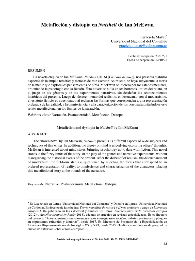 Metaficcion y Distopia en Nutshell | PDF | Verdad | Aldea