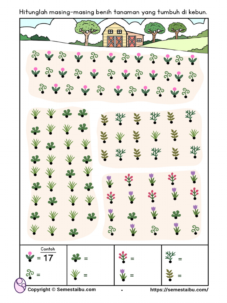 Belajar Berhitung 1-30 - Menghitung Tanaman | PDF