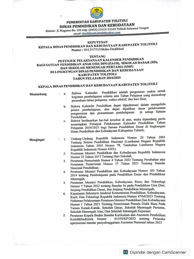 Kelender Pendidikan | PDF