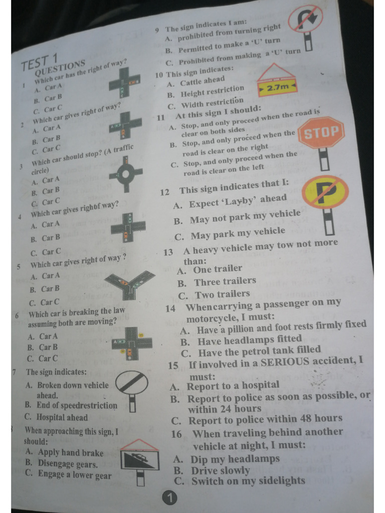 Test 1 To 8 | PDF