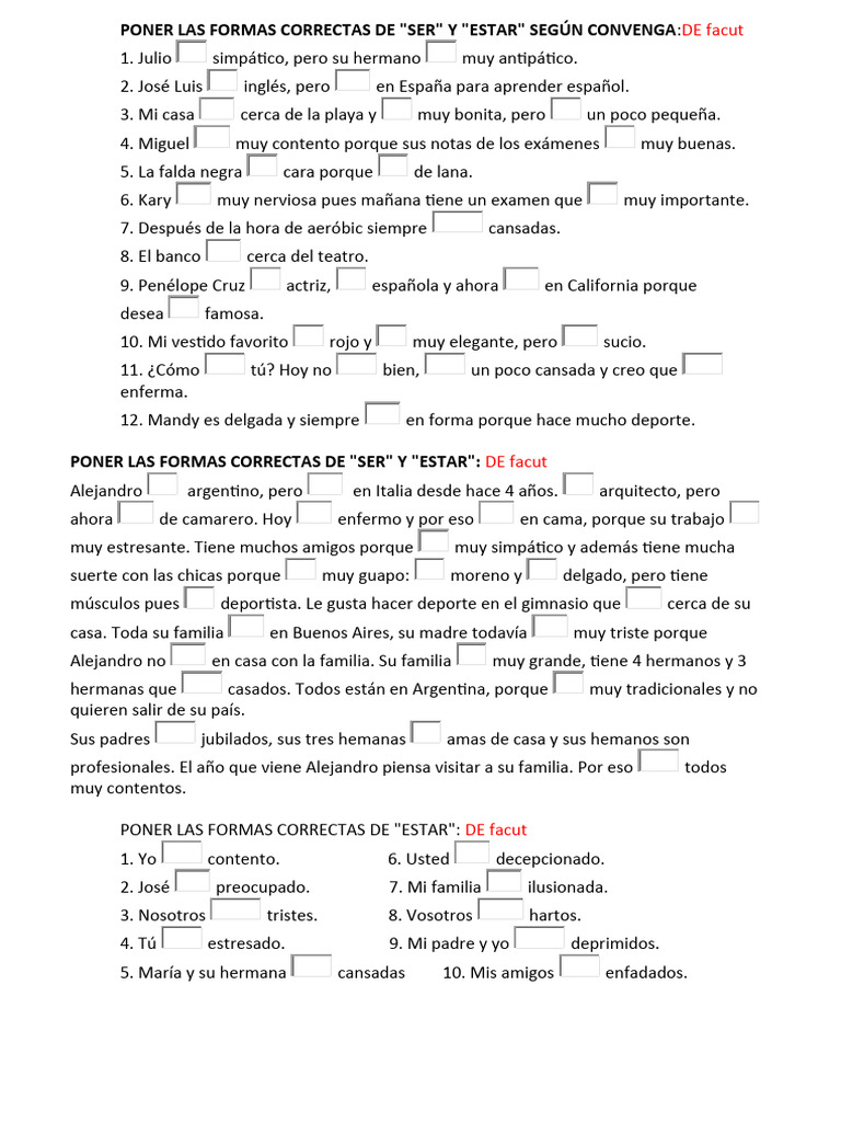 Exercitii de Spaniola Presente Nivl I | PDF | Lengua española | Escuelas