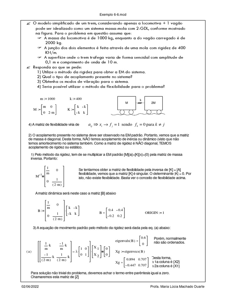 Mathcad - Exemplo 6-6 | PDF | Autovalores e autovetores | Matemática