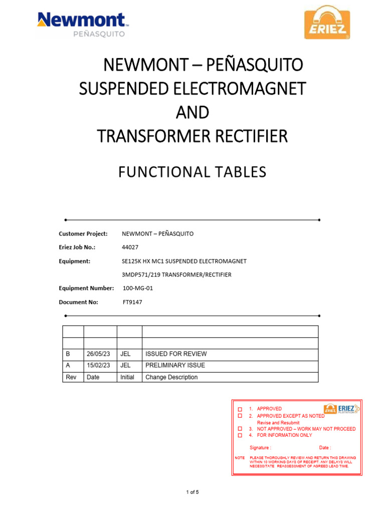 Tablas de Operacion | PDF | Relay | Rectifier