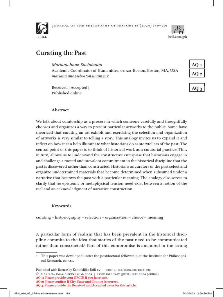 IMAZ, Curating - The - Past | PDF | Spanish Colonization Of The Americas | Hernán Cortés