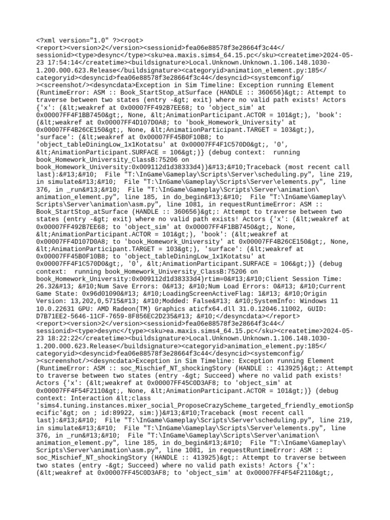 Sims 4 Animation Desync Report | PDF | Graphics Processing Unit | System Software