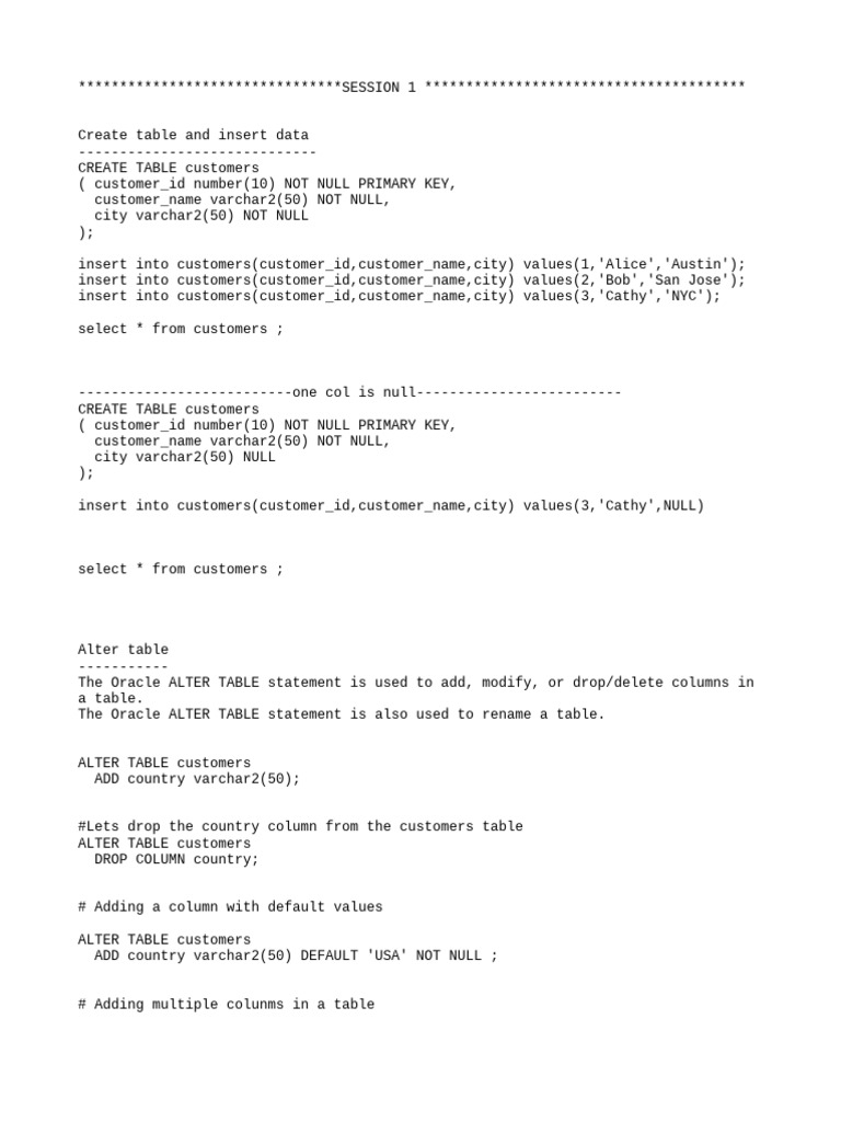 Basic Pdf Table Database Data Management