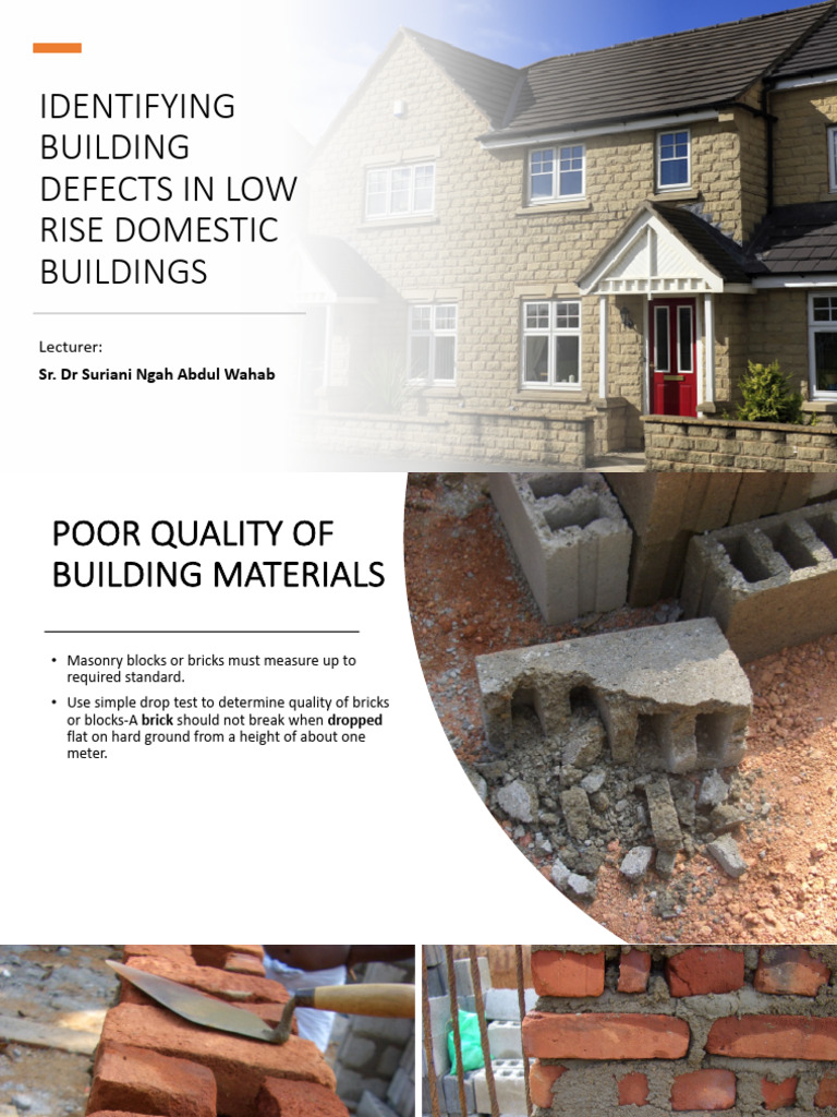 LECTURE 1B_IDENTIFYING BUILDING DEFECTS | PDF | Roof | Wall