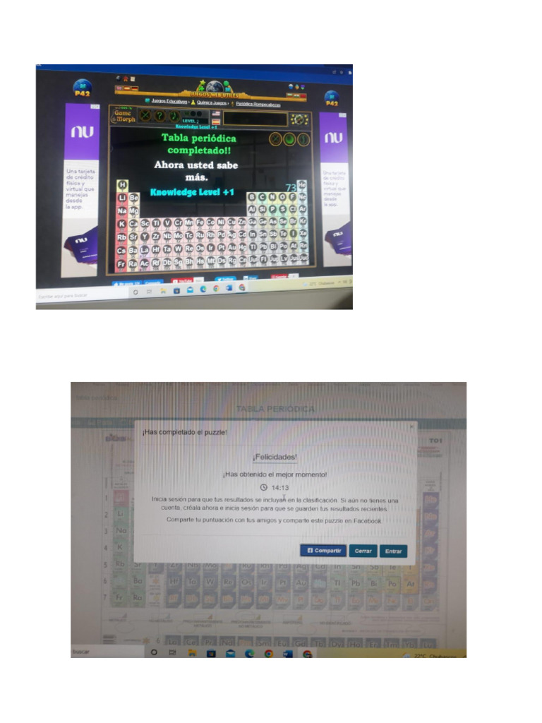 Juegos de La Tabla Periodica | PDF