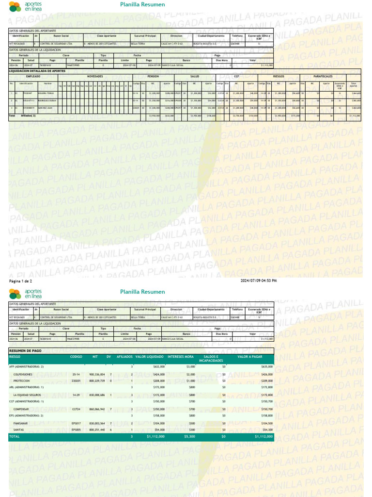Mafars 288 | PDF | Pensión | Beneficios para empleados