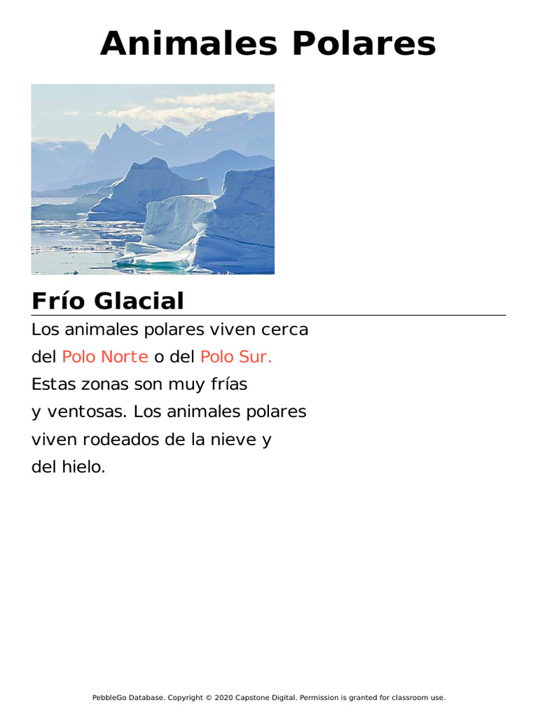 Animales Del Polo Norte | PDF