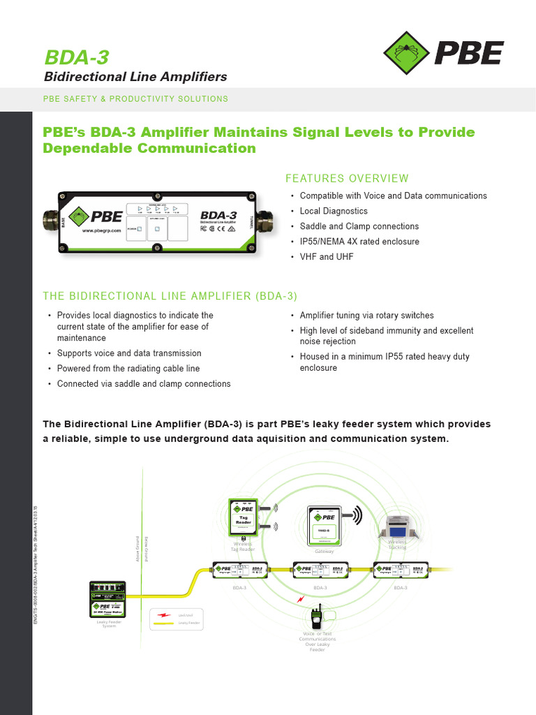 ENG - TS 0008 002 - BDA 3 Amplifier - A4 | PDF | Very High Frequency | Amplifier