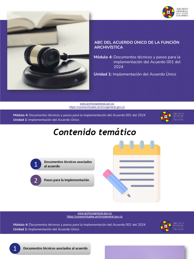 DOCUMENTOS TECNICOS Y PASOS PARA LA IMPLEMENTACIÓN DEL ACUERDO 001 DEL 2024 | PDF | Gestión de ...