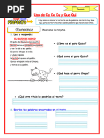 Ficha de Uso de La CA Co Cu y Que Qui para Segundo de Primaria | PDF | Hogar, jardinería y bricolaje