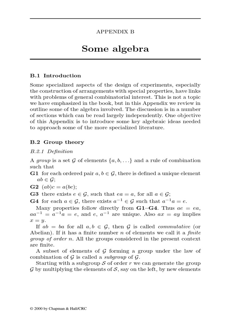 C195X PDF AppB | PDF | Group (Mathematics) | Field (Mathematics)