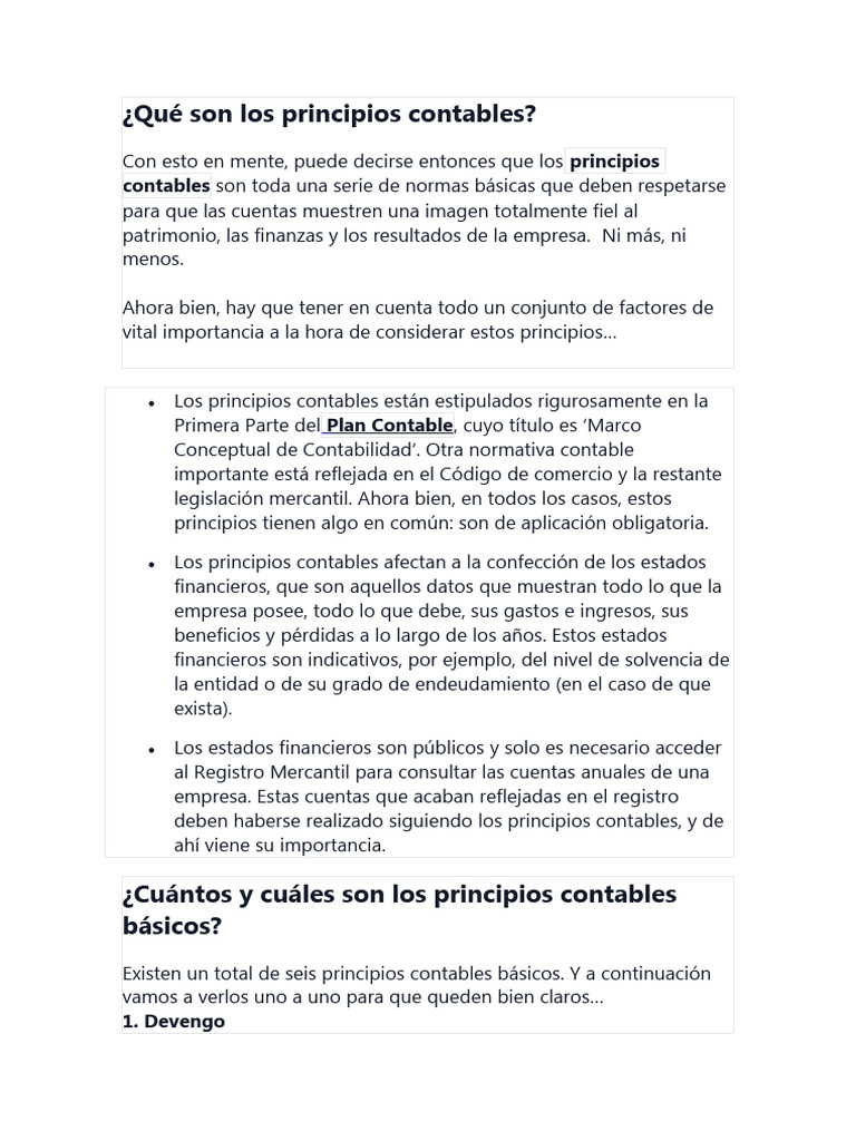 Qué son los principios contables | Descargar gratis PDF | Contabilidad ...