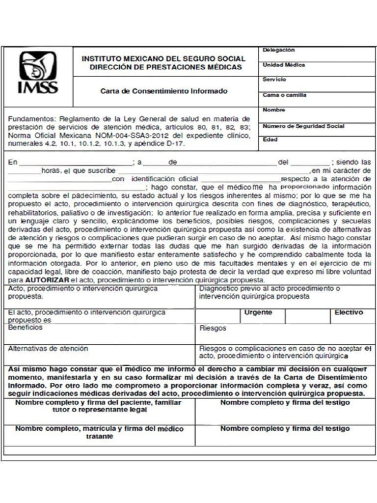 Hoja de Consentimiento Informado 066 | PDF