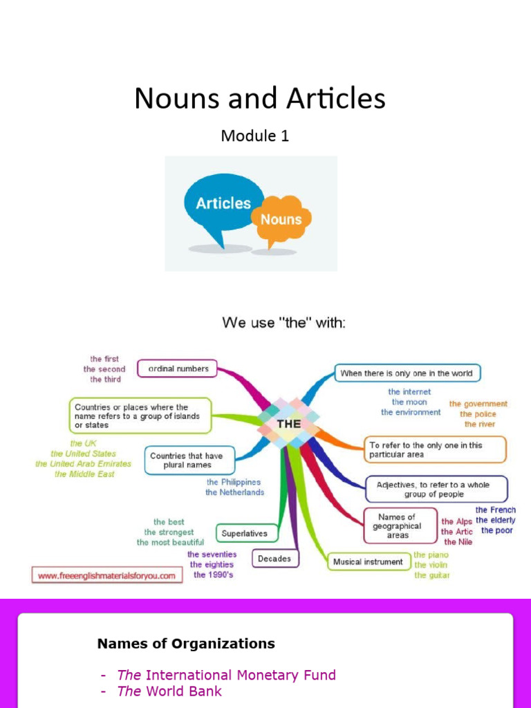 Nouns and Articles Explained | PDF | Meal