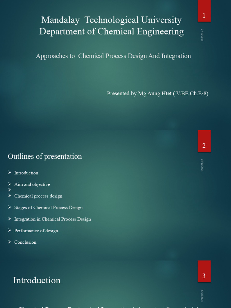 Approaches To Chemical Process Design and Integreation | PDF | Chemical ...
