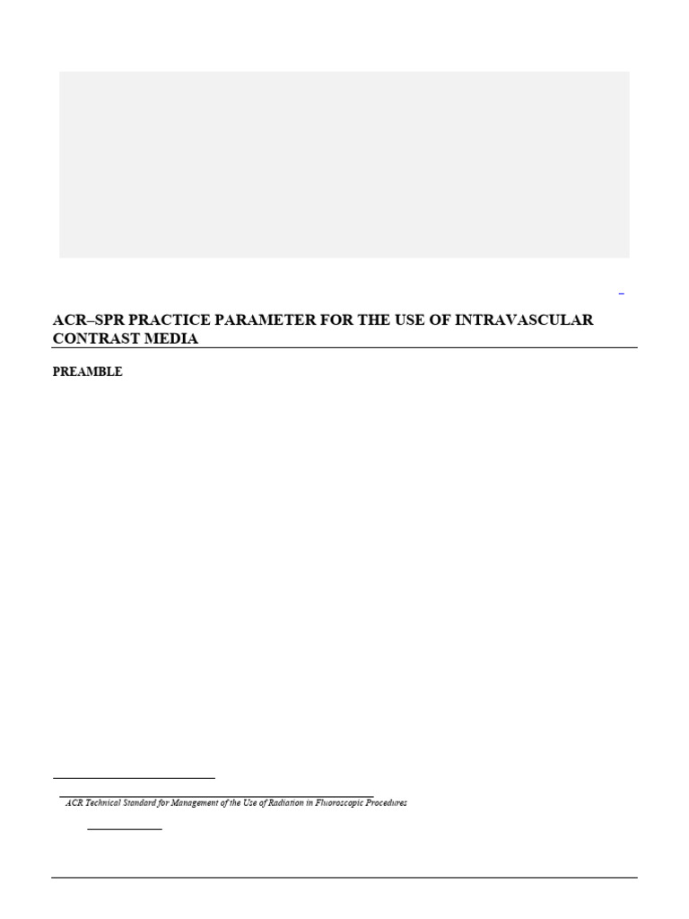 Radiology IV Contrast Guidelines | PDF | Radiology | Medical Imaging