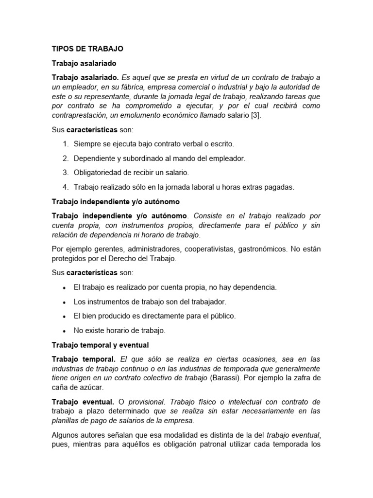 Tipos de Trabajo y Mercado Laboral | PDF | Mercado (economía) | Monopolio