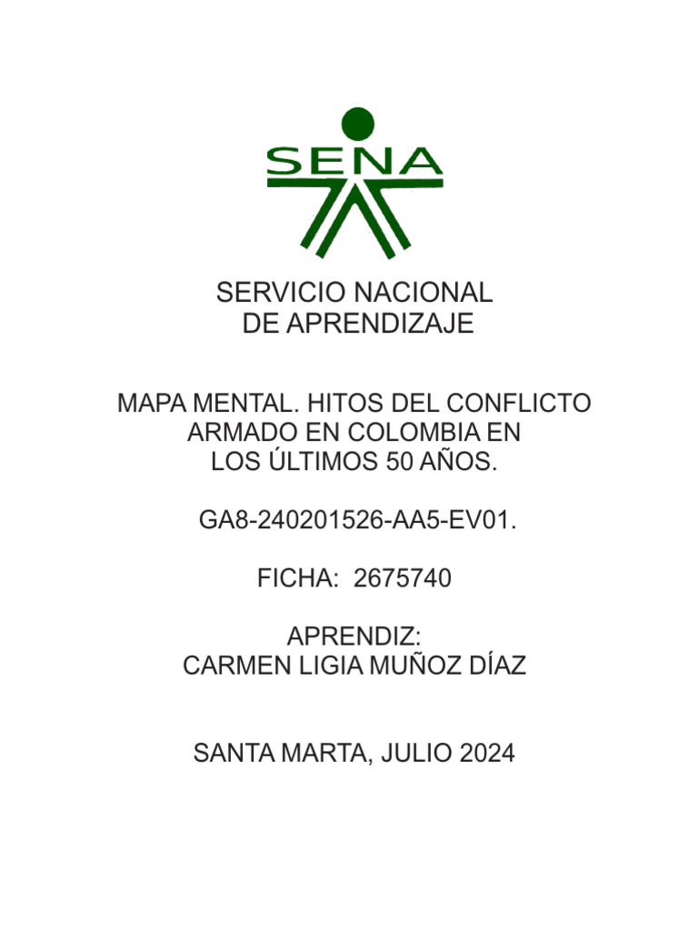 Mapa mental. Hitos del conflicto armado en Colombia en los últimos 50 ...