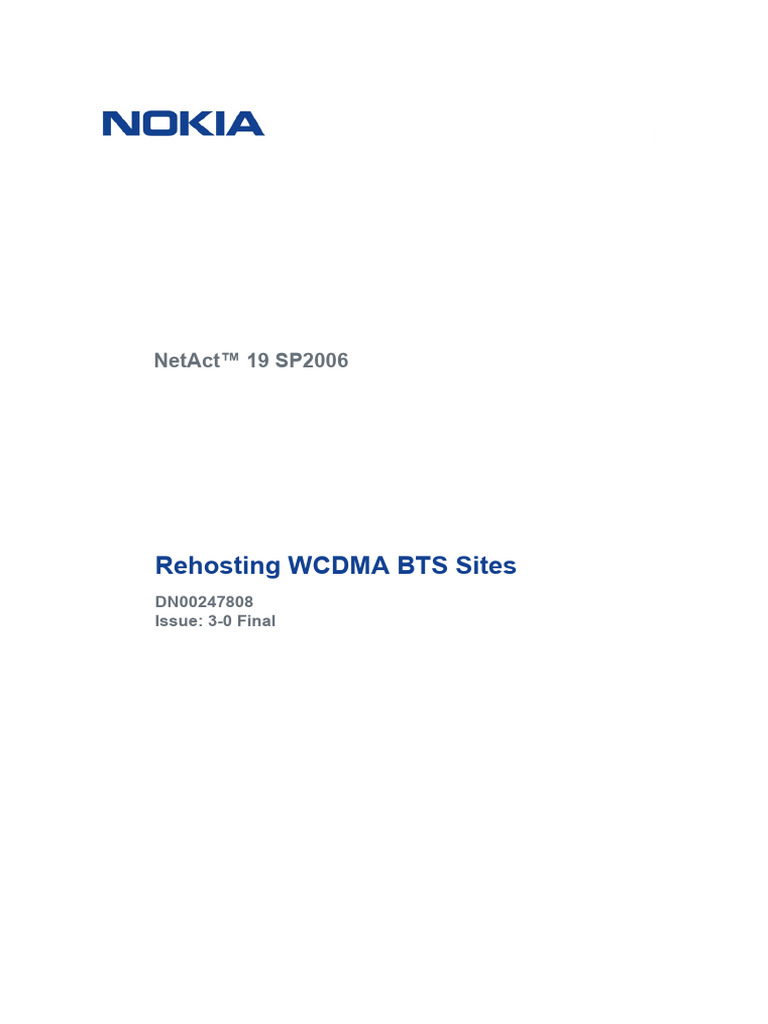 Rehosting Wcdma Bts Sites | PDF | Internet Protocols | Computer Science