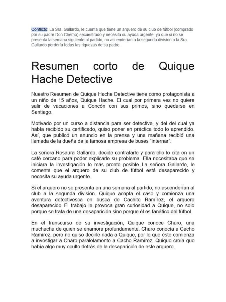 Quique Hache: El misterio del arquero | PDF