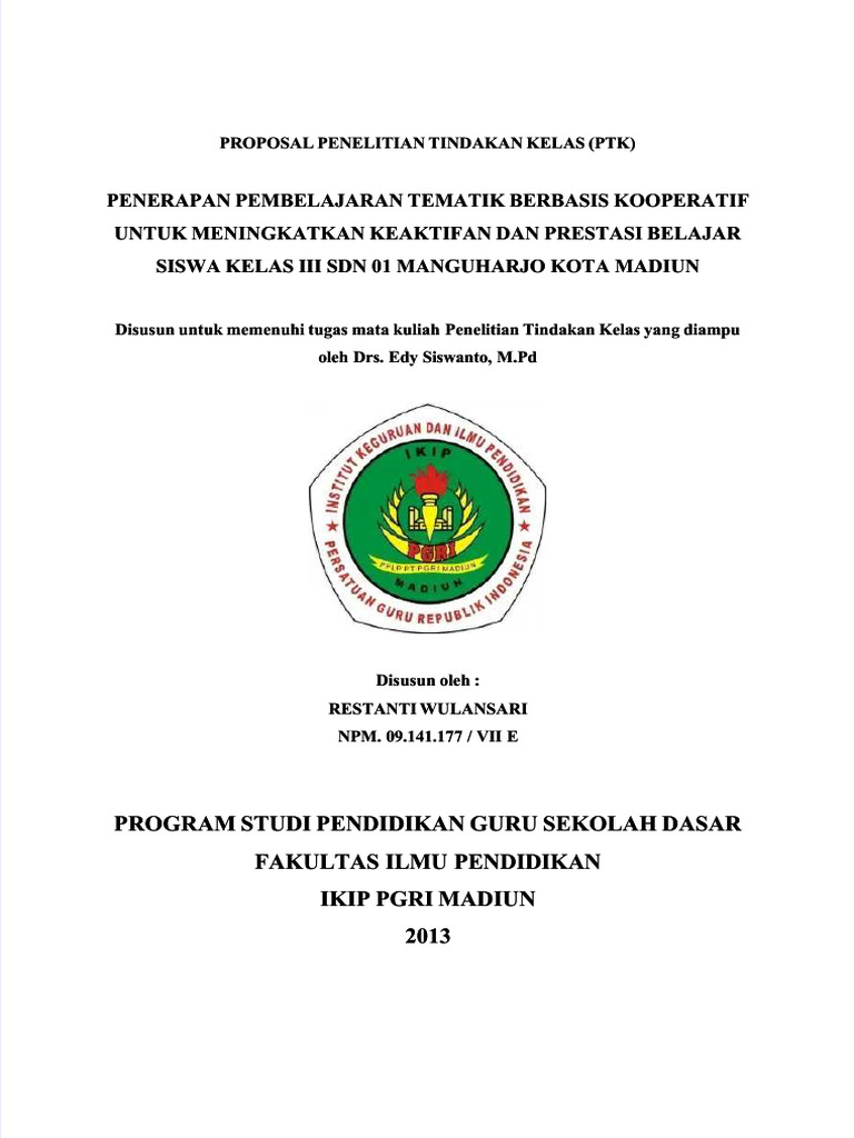 PDF Proposal PTK Kelas 3 SD - Compress | PDF