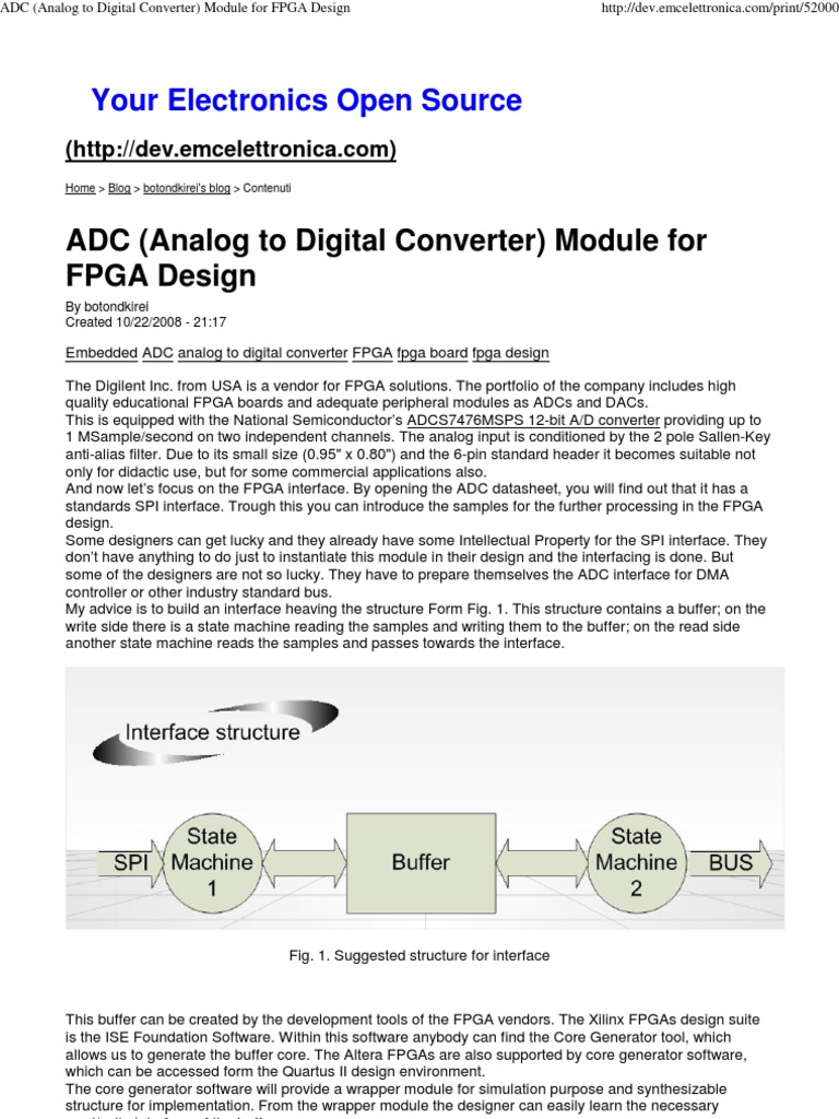 ADC (Analog To Digital Converter) Module For FPGA Design | PDF | Analog To Digital Converter ...