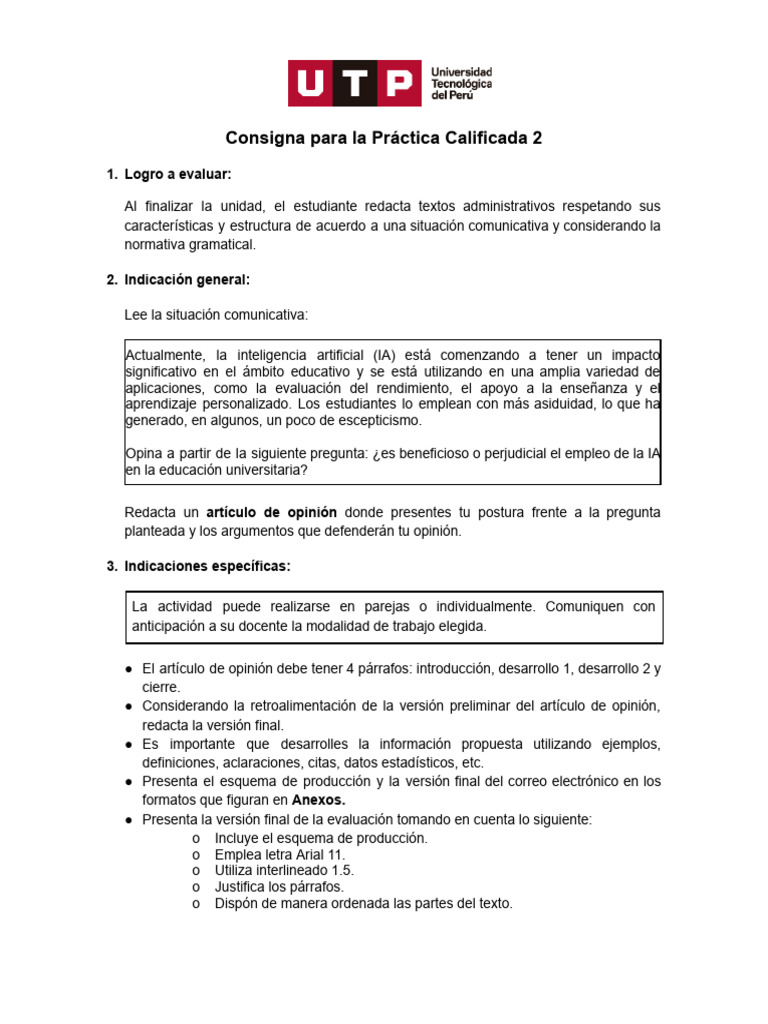 S16 +Consigna+P | PDF | Puntuación | Evaluación