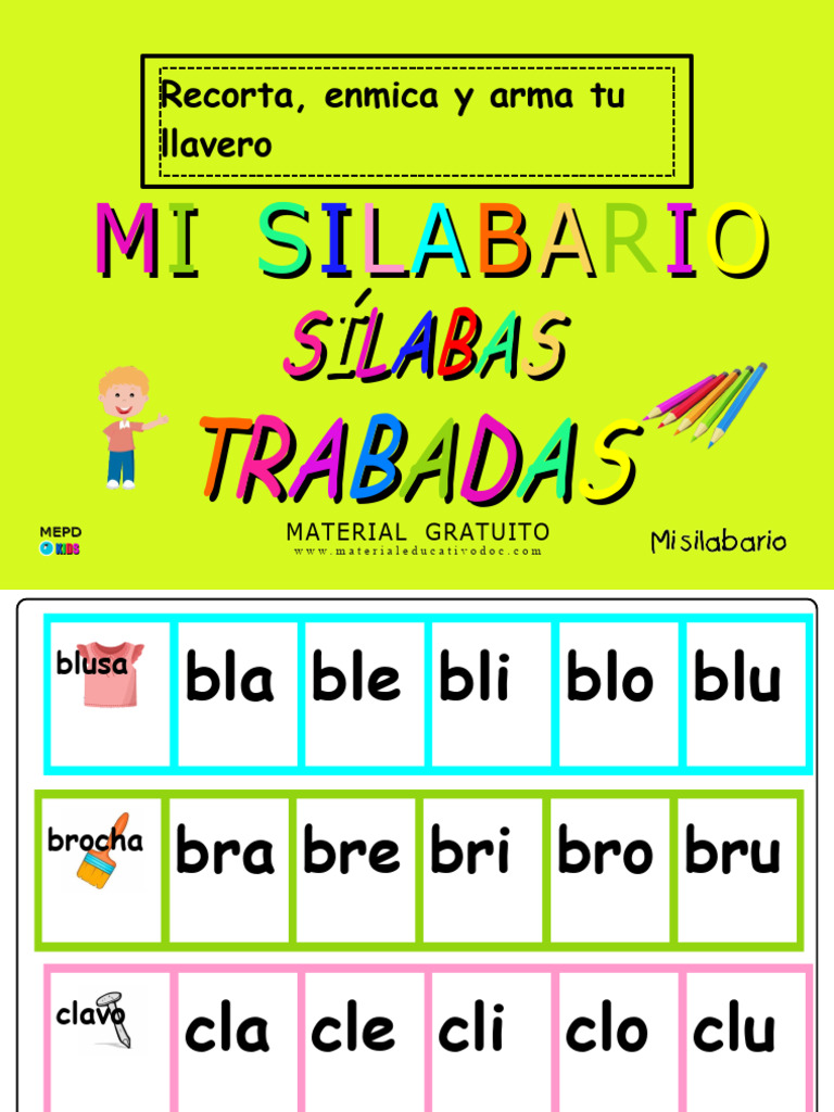 Silabario Letras Trabadas | PDF