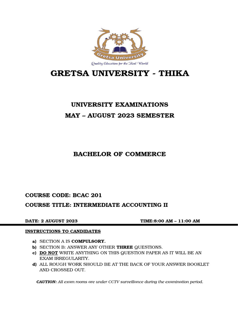 Bcac 201 Intermediate Accounting Ii | PDF | Bonds (Finance) | Lease