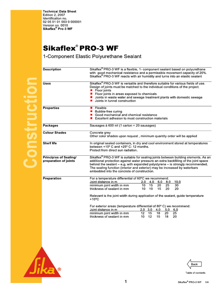 Sikaflex PRO-3 WF | PDF
