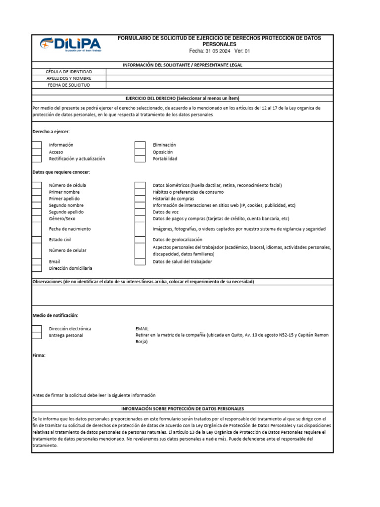 Derechos de Protección de Datos | PDF | Documento de identidad | Privacidad