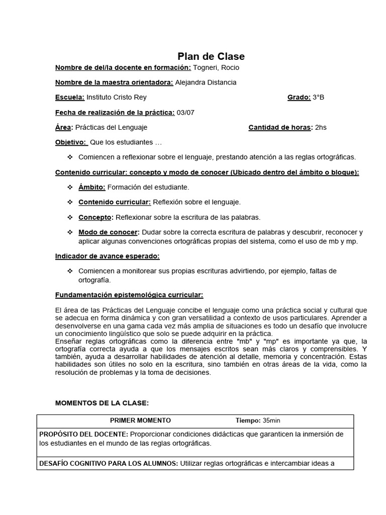 plan MB y MP | PDF | Ortografía | Escritura