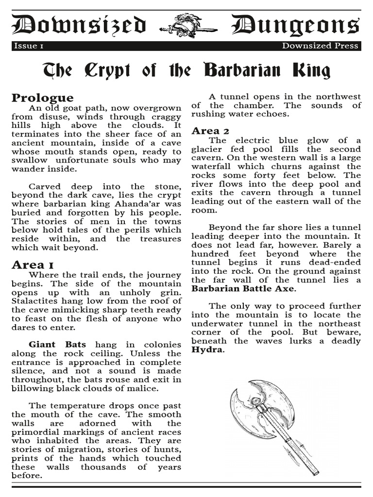 Crypt of The Barbarian King (OSE) | PDF