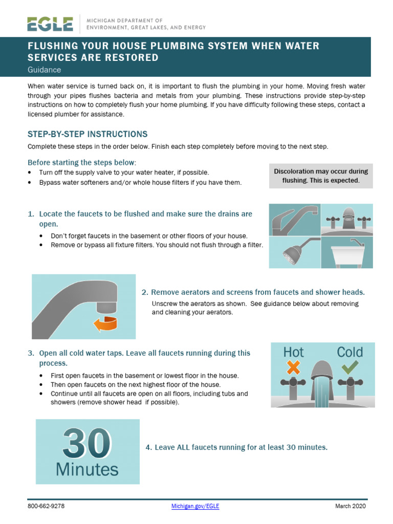 Home Plumbing Flush Guide | PDF | Tap (Valve) | Plumbing