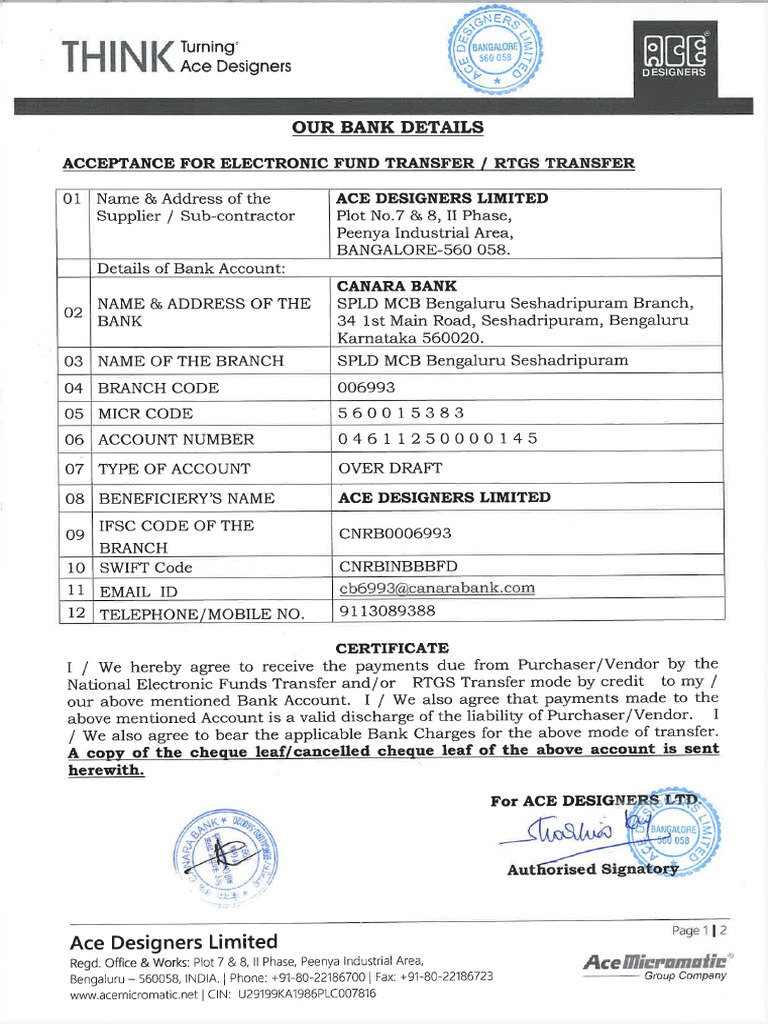 Canara Bank Details 2023-24 | PDF
